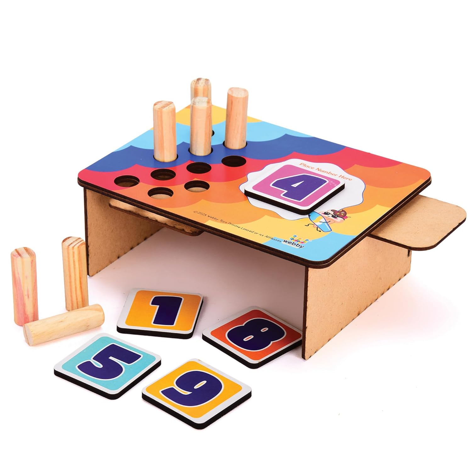 Webby Wooden Number Box Montessori Educational Kit for Kids – Webby Toys