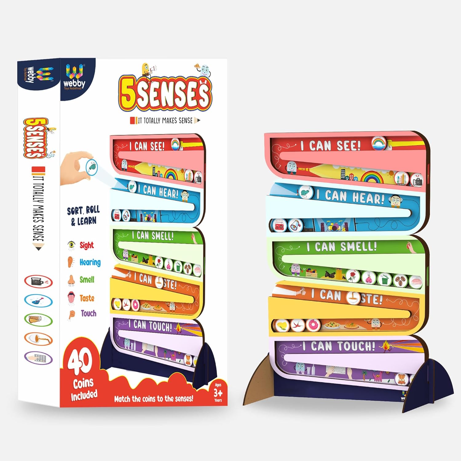 Webby Educational Wooden Five Senses Toys with 40 Coins – Webby Toys