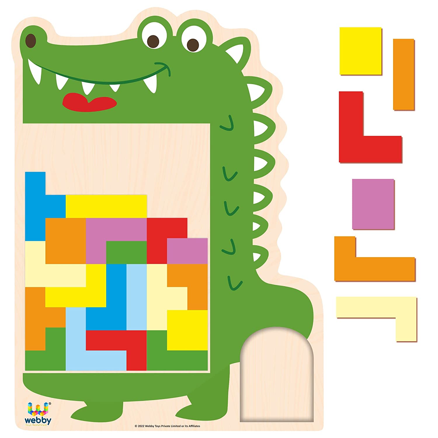 Webby Wooden Alligator Tetris Brain Teaser Puzzle – Webby Toys