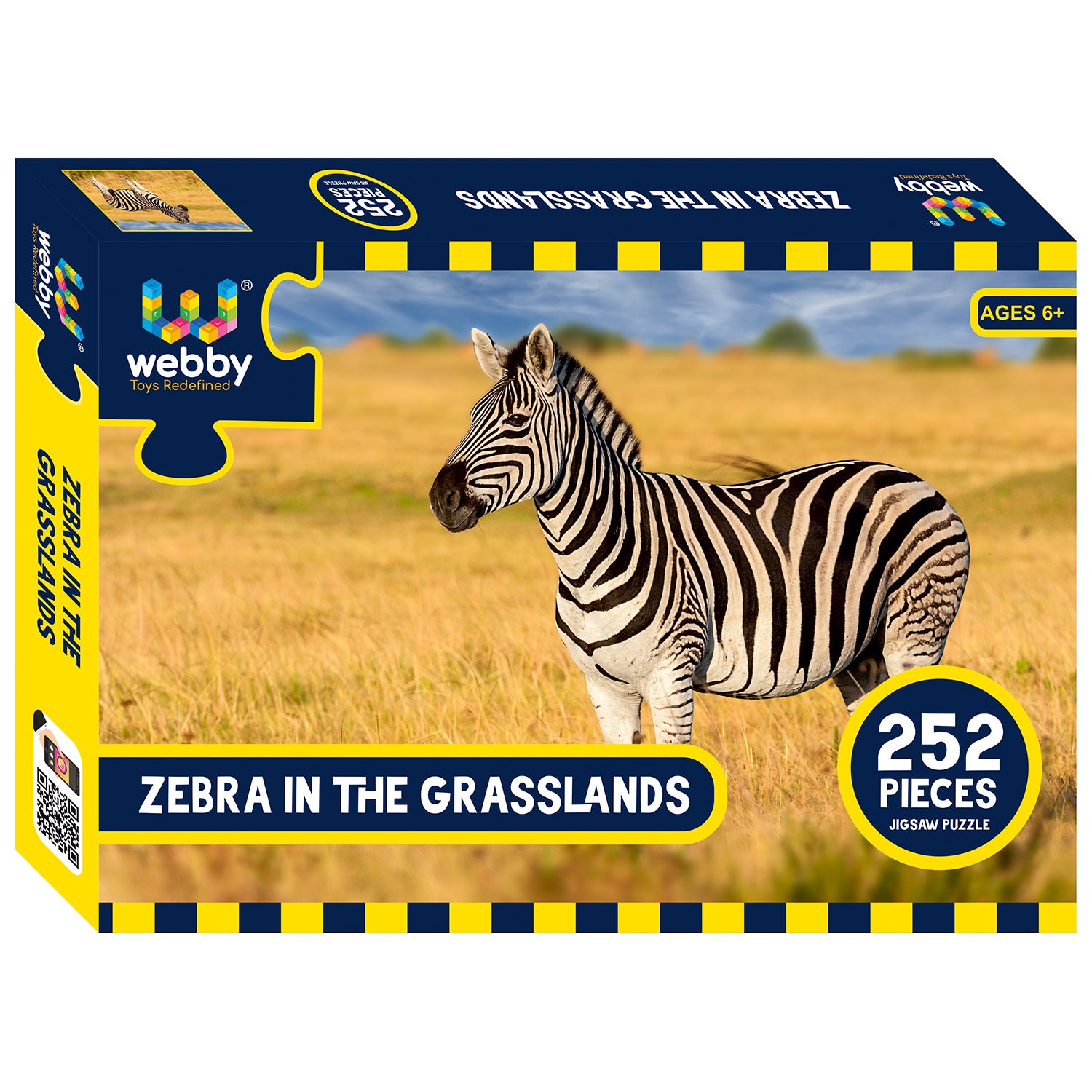 Webby Zebra in the Grasslands Jigsaw Puzzle, 252 pieces – Webby Toys