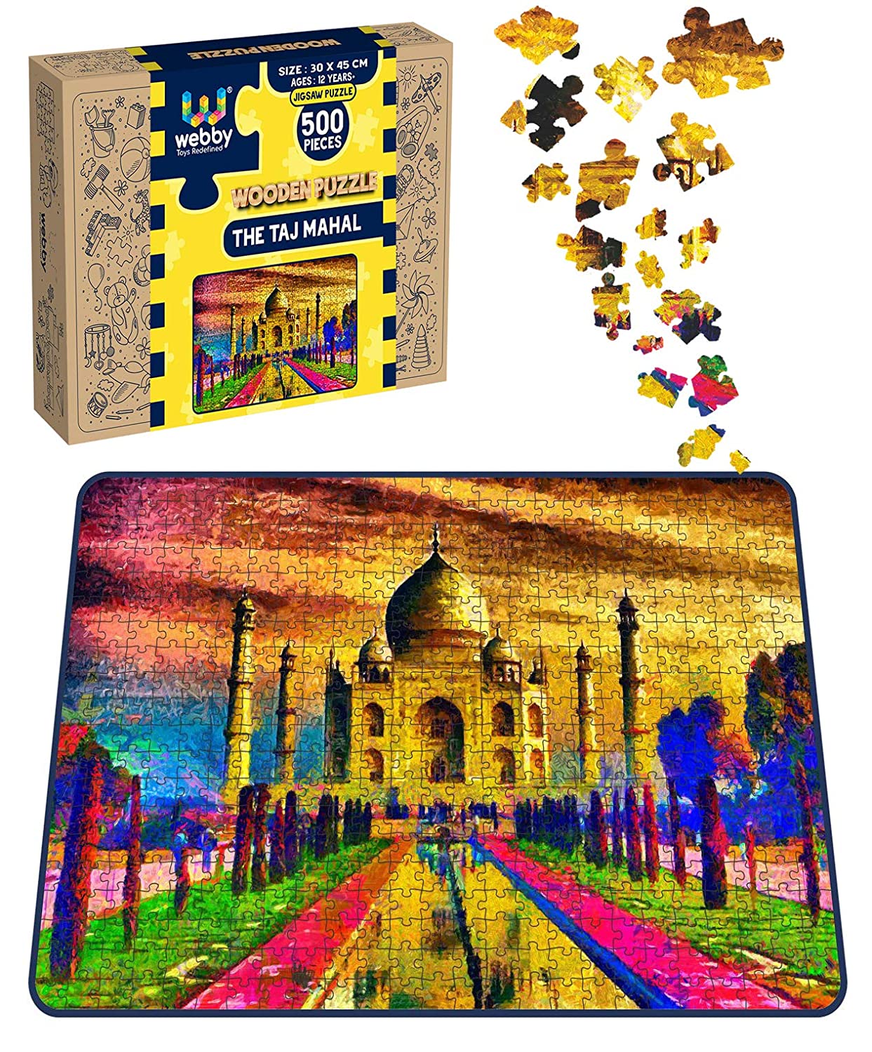 Webby The Taj Mahal Wooden Jigsaw Puzzle, 500 pieces – Webby Toys